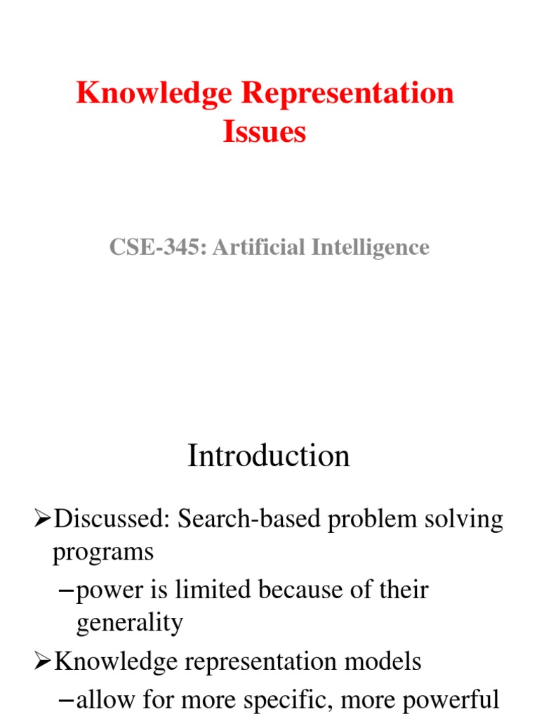 Knowledge Representation Issues | Download Free PDF | Knowledge Representation And Reasoning ...