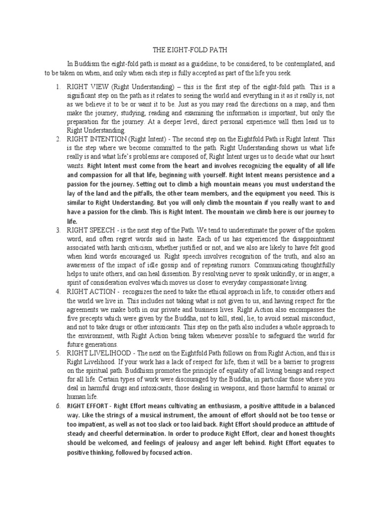 The Eightfold Path: Buddhism's Guide to Right Understanding, Intent ...