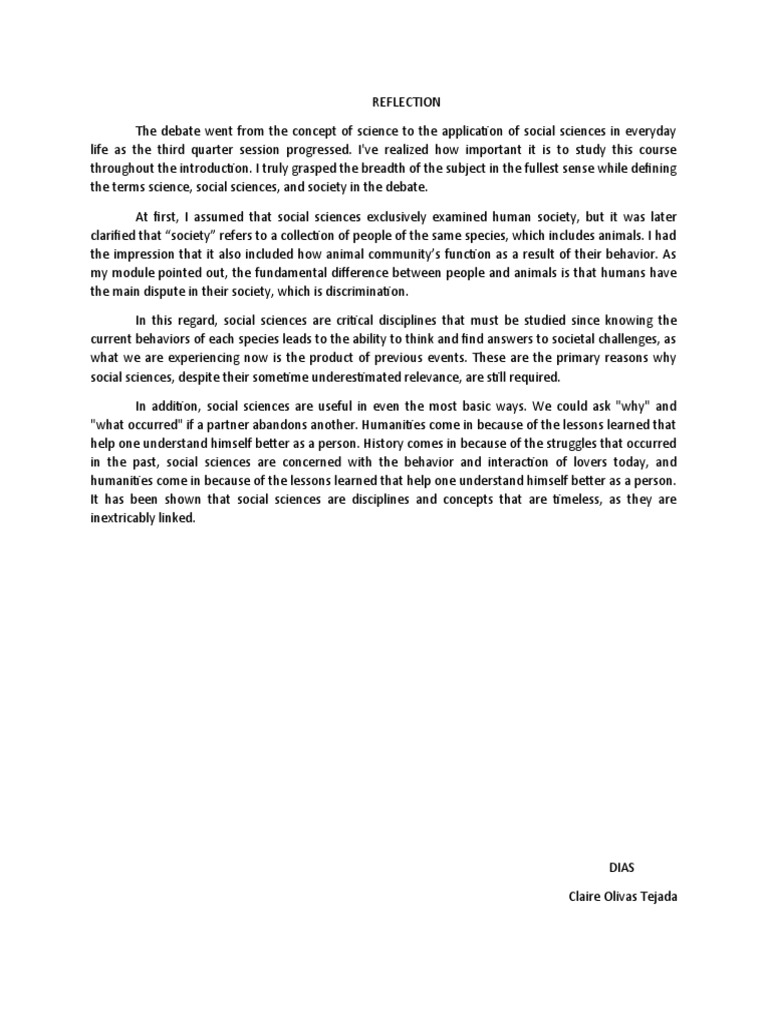 Reflection (Diss) | PDF