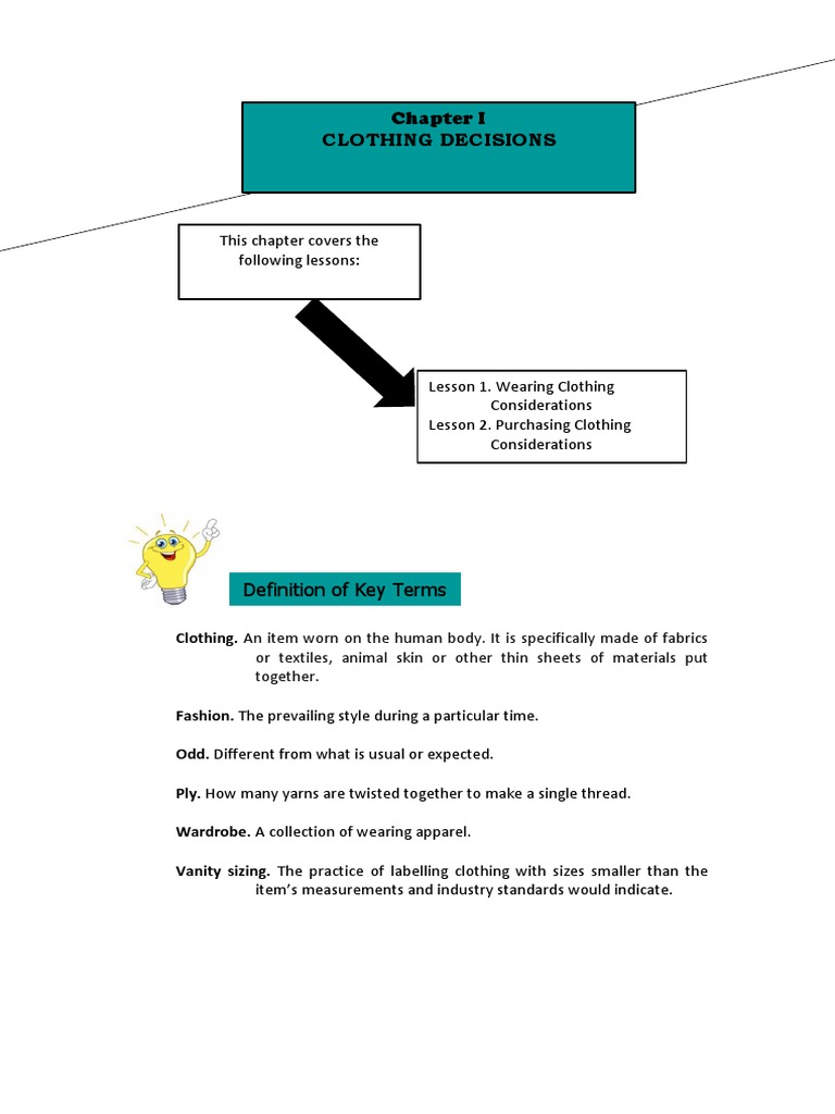 Chapter I. Clothing Considerations | PDF | Clothing | Fashion
