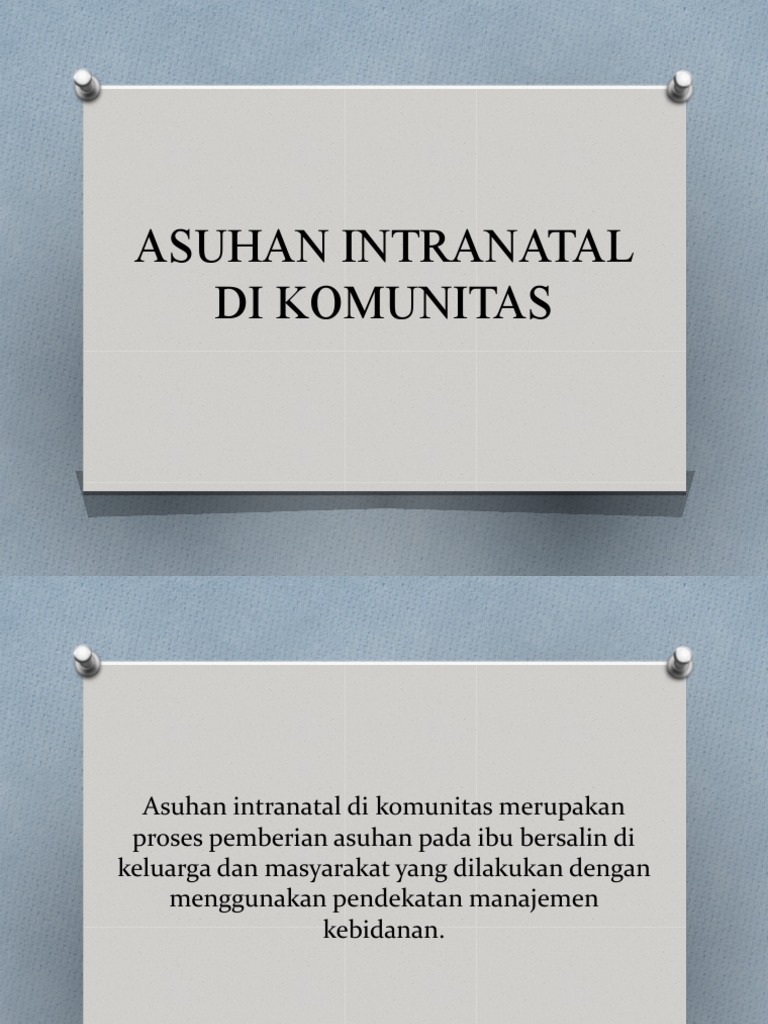 Asuhan Intranatal di Komunitas | PDF | Pengembangan Diri | Kesehatan ...