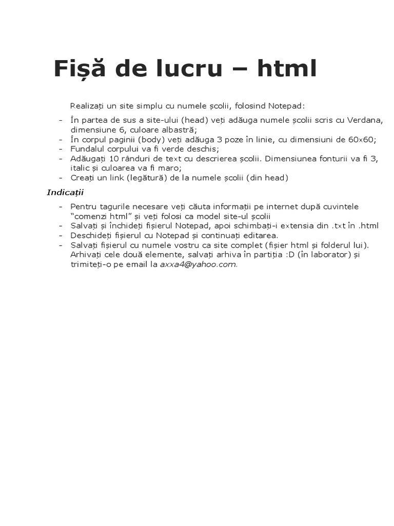 17 Fisa HTML Legături | PDF