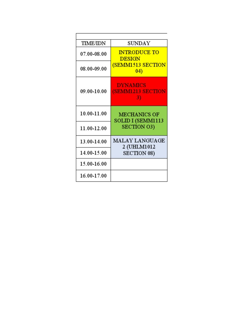 Schedule Lecturer Semester 2 2021 | PDF | Physics | Mechanics