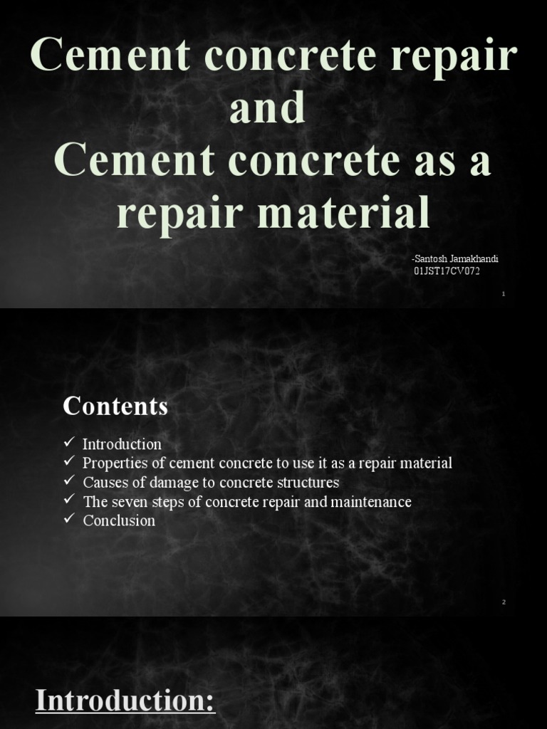Cement Concrete Repair Techniques | PDF | Concrete | Cement