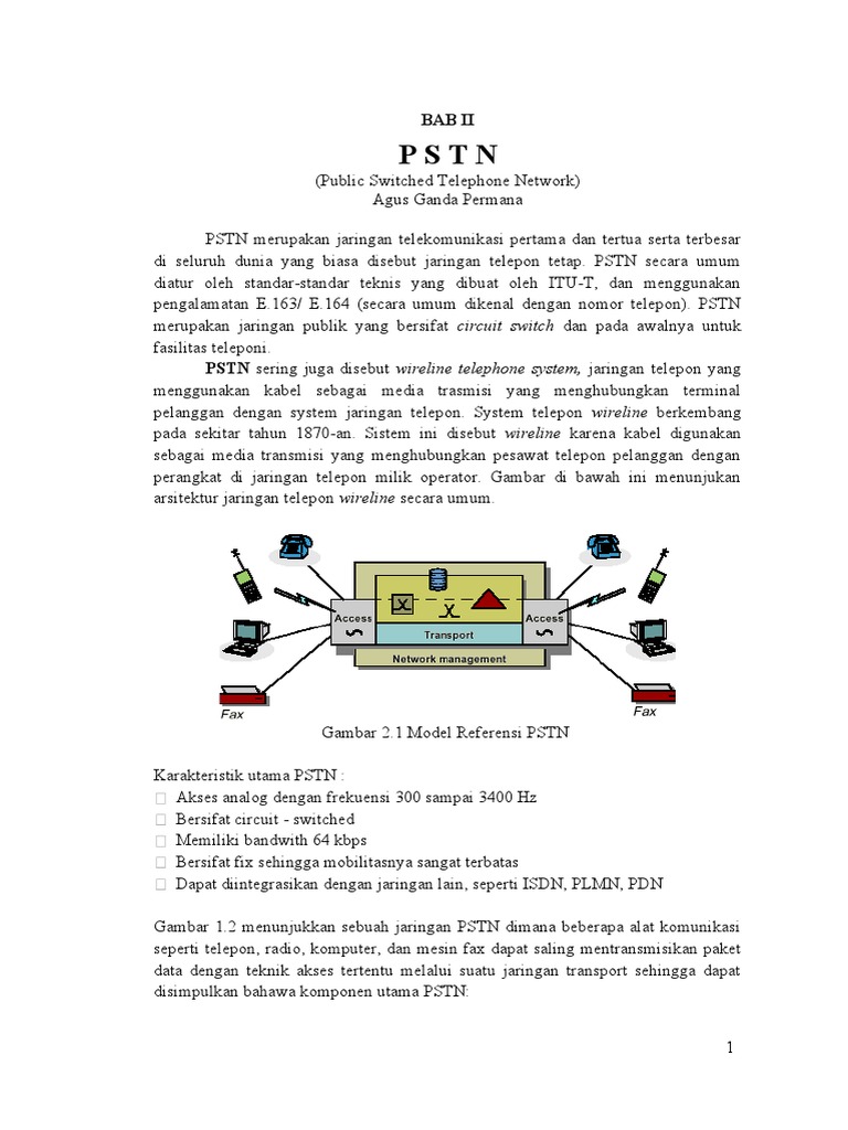 Jaringan PSTN: Struktur dan Fungsi | PDF | Teknologi & Rekayasa