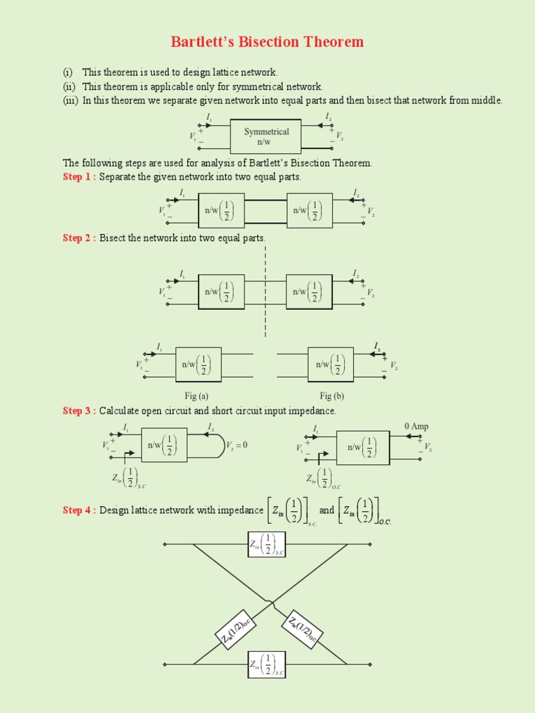 Bartlett's Bisection Theorem: Step 1 | PDF | Algorithms | Electronic Circuits