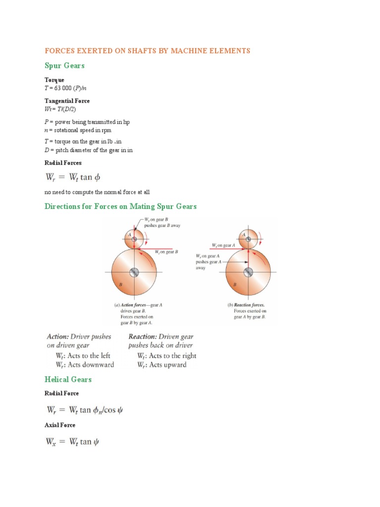 Analysis of Forces Acting on Machine Shaft Elements and Determination ...