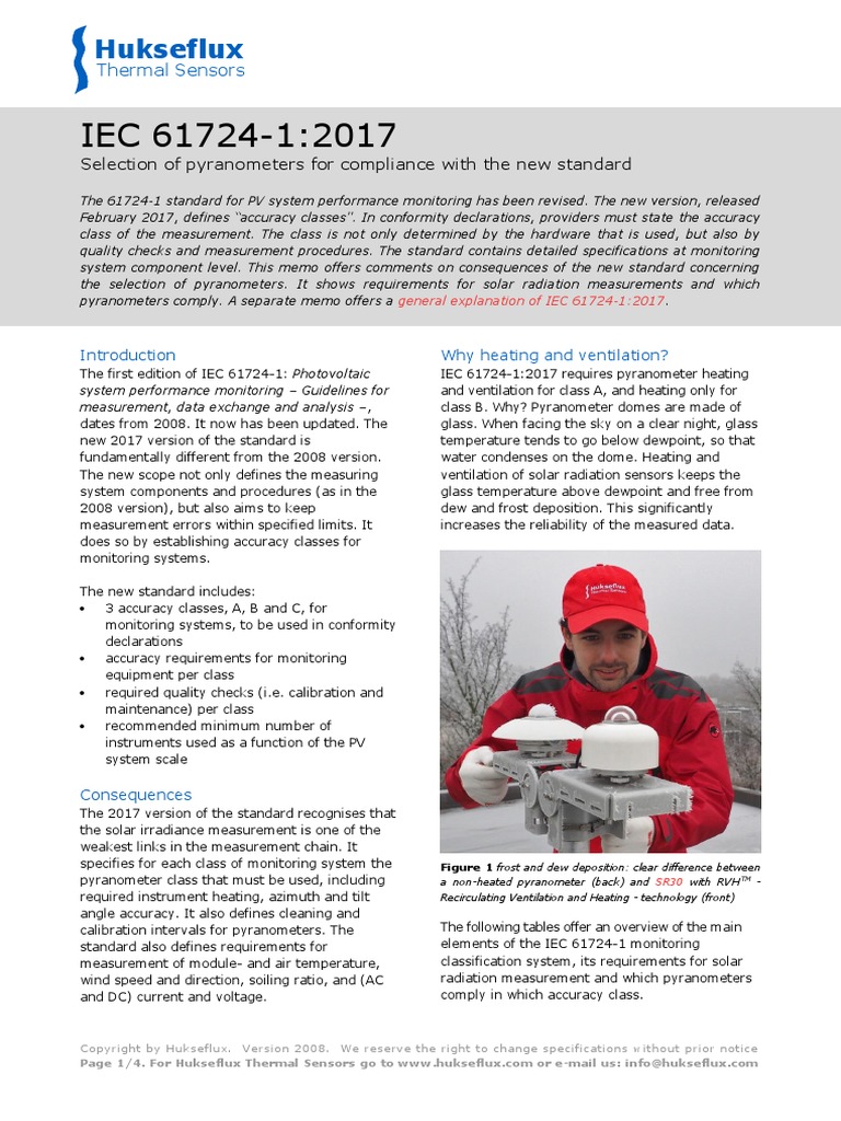 Iec 61724-1 2017 Version-Selection of Pyranometers v2008 | Download ...