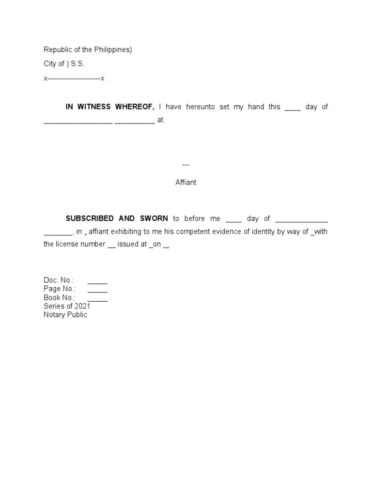 A Sample of Notary Public | PDF