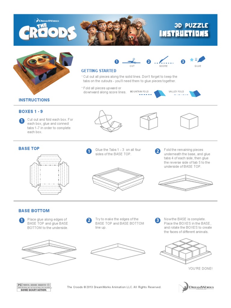 Instructions: 3D Puzzle | PDF | Animation | Violence