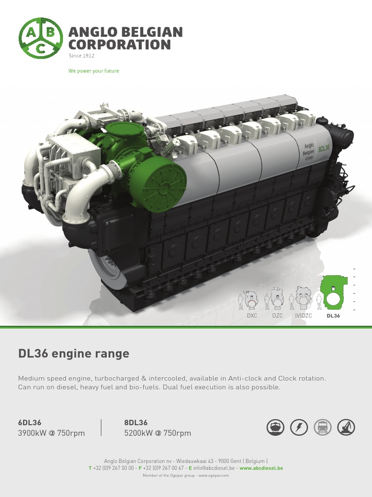 DL36 engine range: Medium speed, turbocharged & intercooled diesel ...