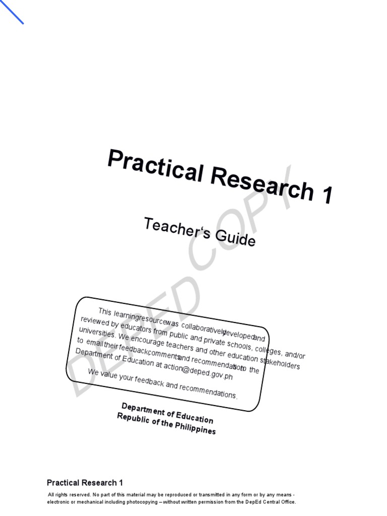 Practical Research 1 TG | PDF | Qualitative Research | Data