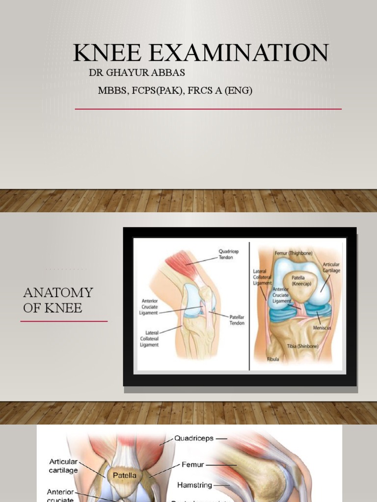 Knee Examination: DR Ghayur Abbas MBBS, Fcps (Pak), Frcs A (Eng) | PDF ...