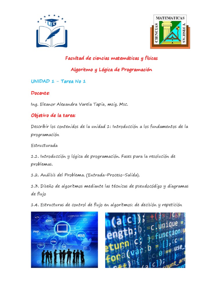 Algoritmo y Lógica de Programación 1 | PDF | Algoritmos | Programa de computadora