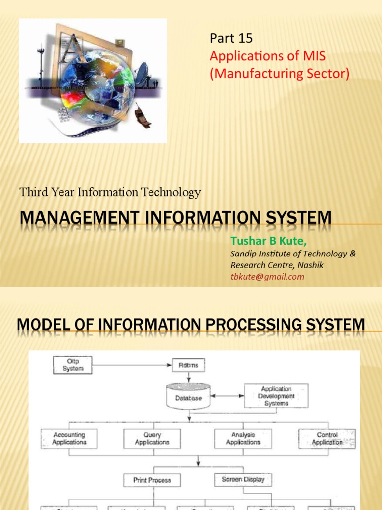 Application of Mis in Manufacturing Sector | PDF | Inventory ...