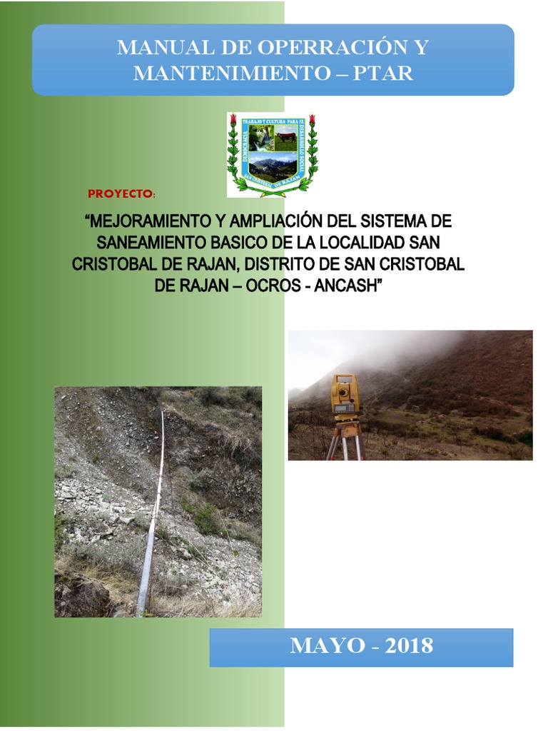 Manual de Operacion y Mantenimiento - Ptar | PDF | Aguas residuales | Agua