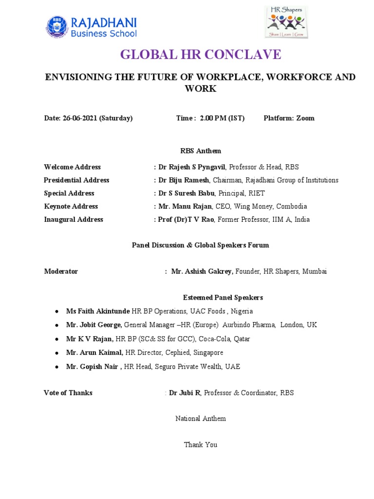 Programme HR Conclave | PDF | Analytics | Human Resource Management