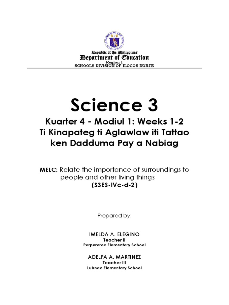 Science 3 Q4 Week1 2 Mod1 - Edited5.11.2021 JBM QAed | PDF