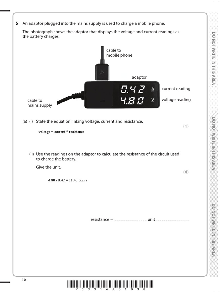 Electricity IGCSE Past Paper Question | PDF | Mains Electricity | Voltage