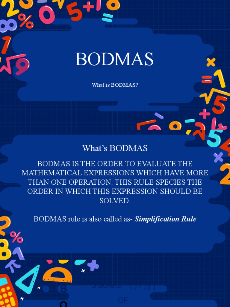 Bodmas | PDF | Multiplication | Notation