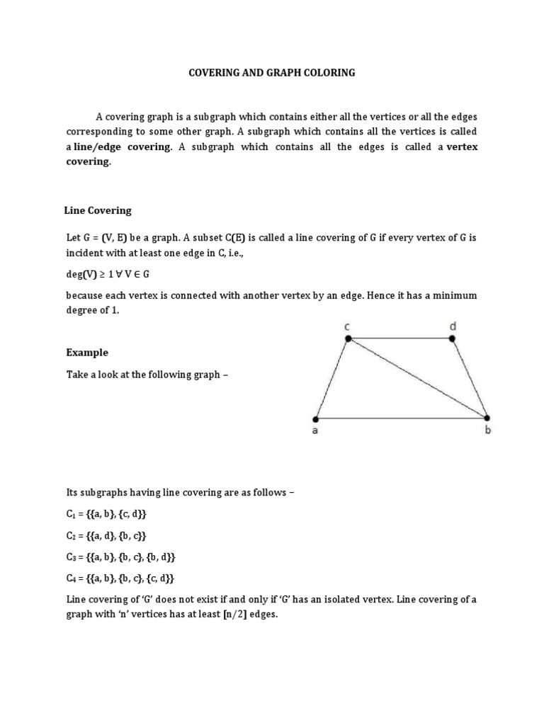 Covering and Coloring Mat175 | PDF | Vertex (Graph Theory) | Algorithms ...