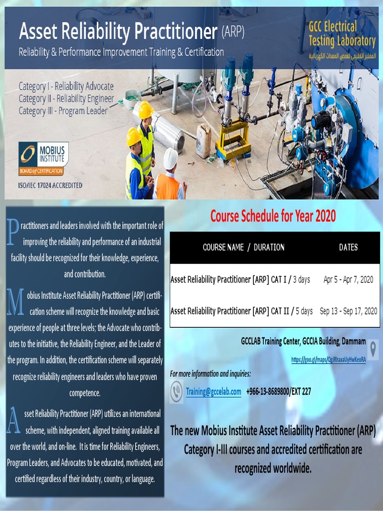 Asset Reliability Practitioner (ARP) Course Information 2020 | PDF ...