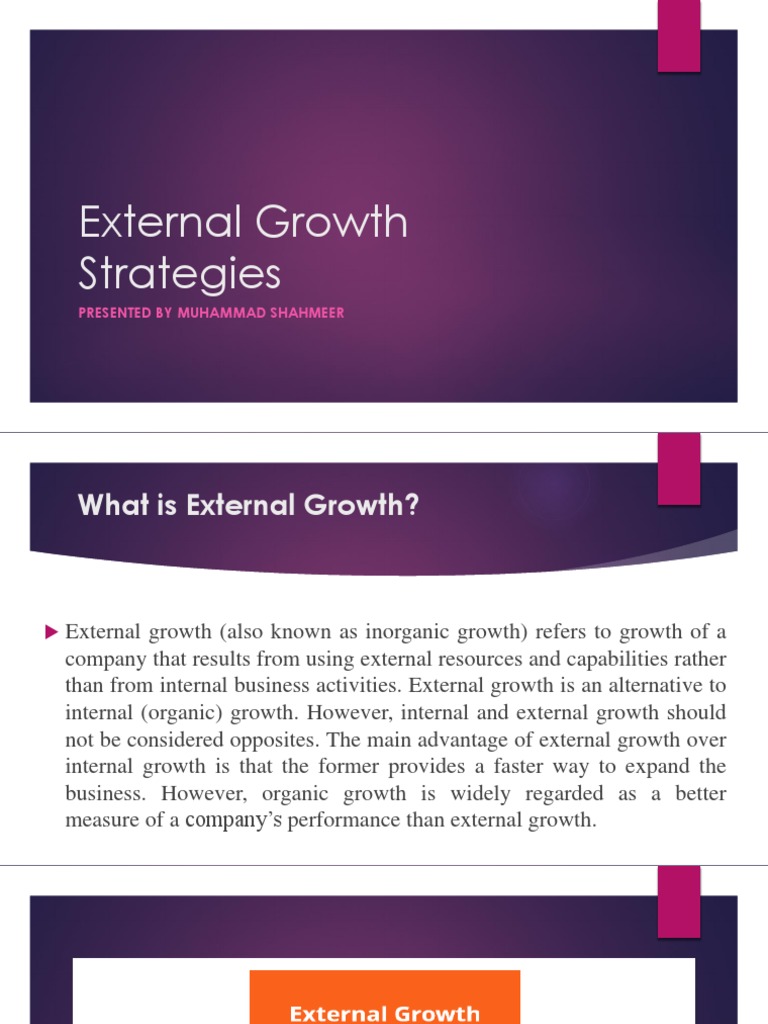 External Growth Strategies | PDF | Mergers And Acquisitions | Joint Venture