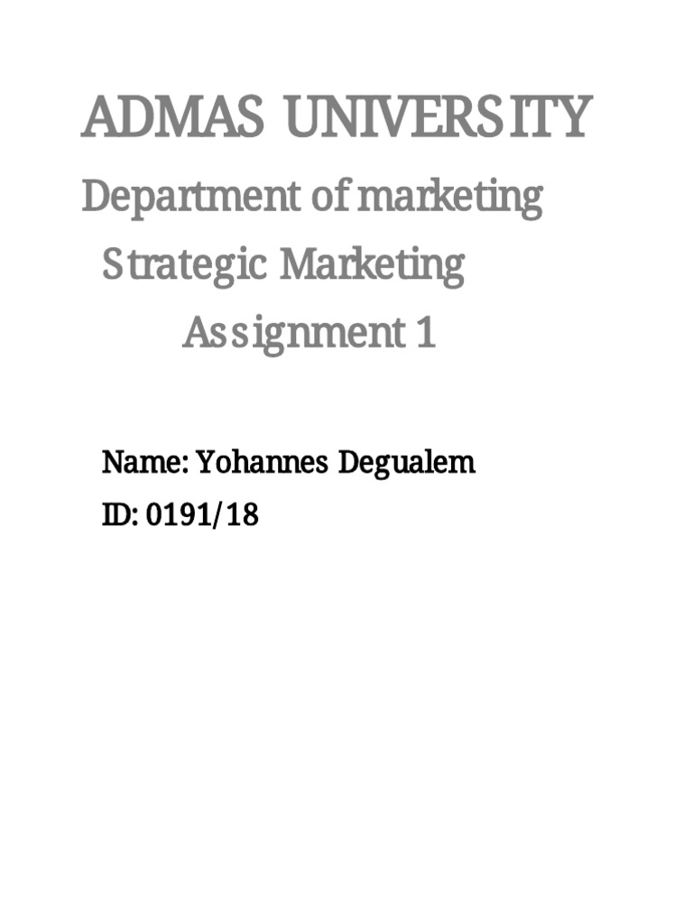 Strategic Marketing Assignment Yo | PDF
