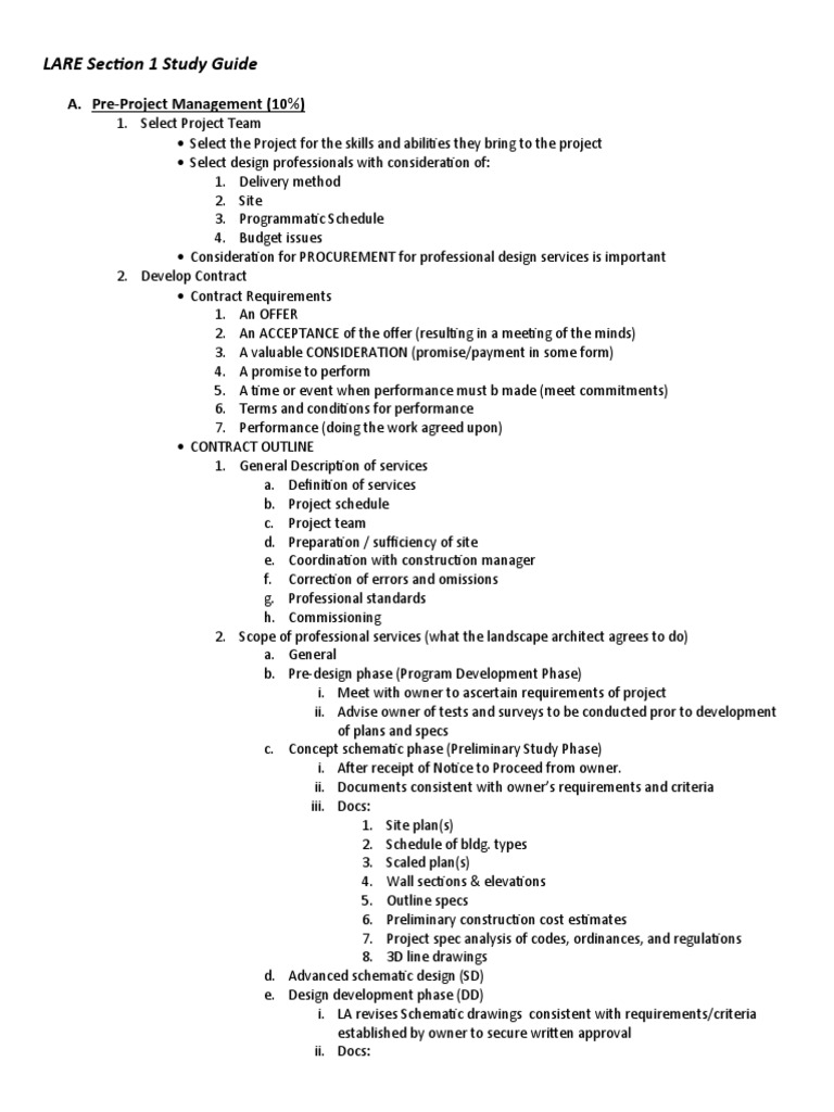 LARE Section 1 Study Guide Overview | PDF | Request For Proposal ...