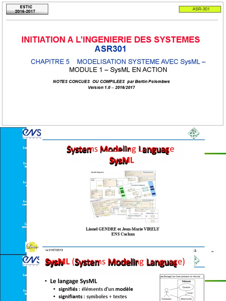 ING-SYS - ASR301-5.1. MODELISATION SYSTEME AVEC SysML - SysML EN ACTION | PDF | Science des ...