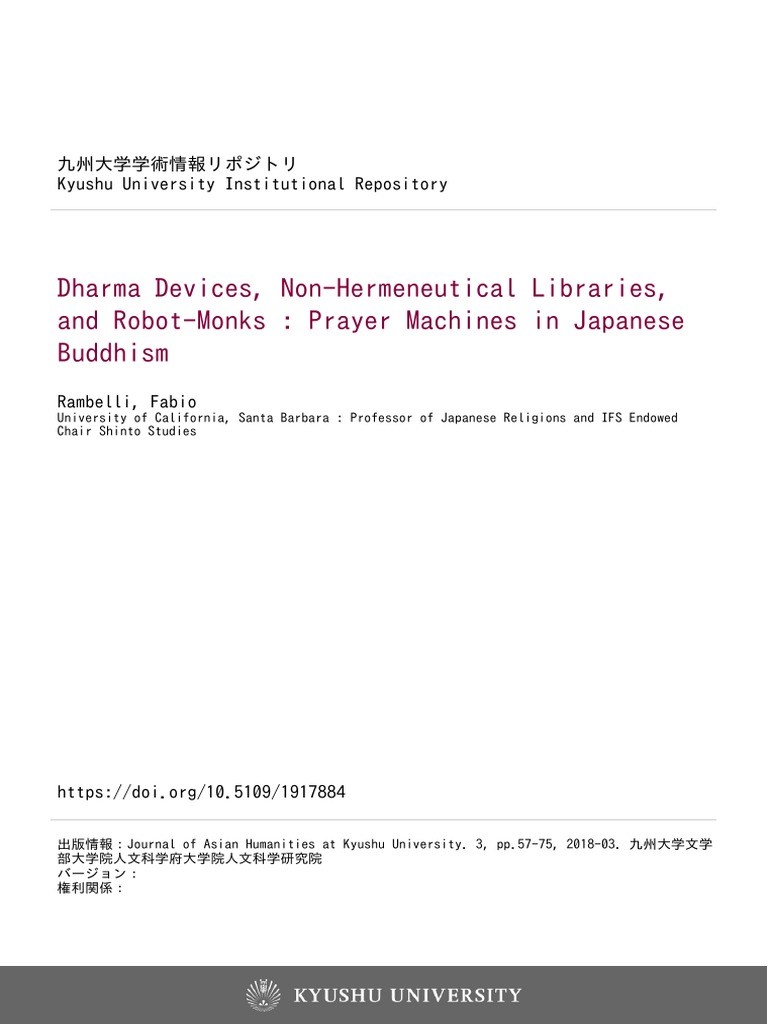 Prayer Machines in Japanese Buddhism | PDF | Tibetan Buddhism | Prayer