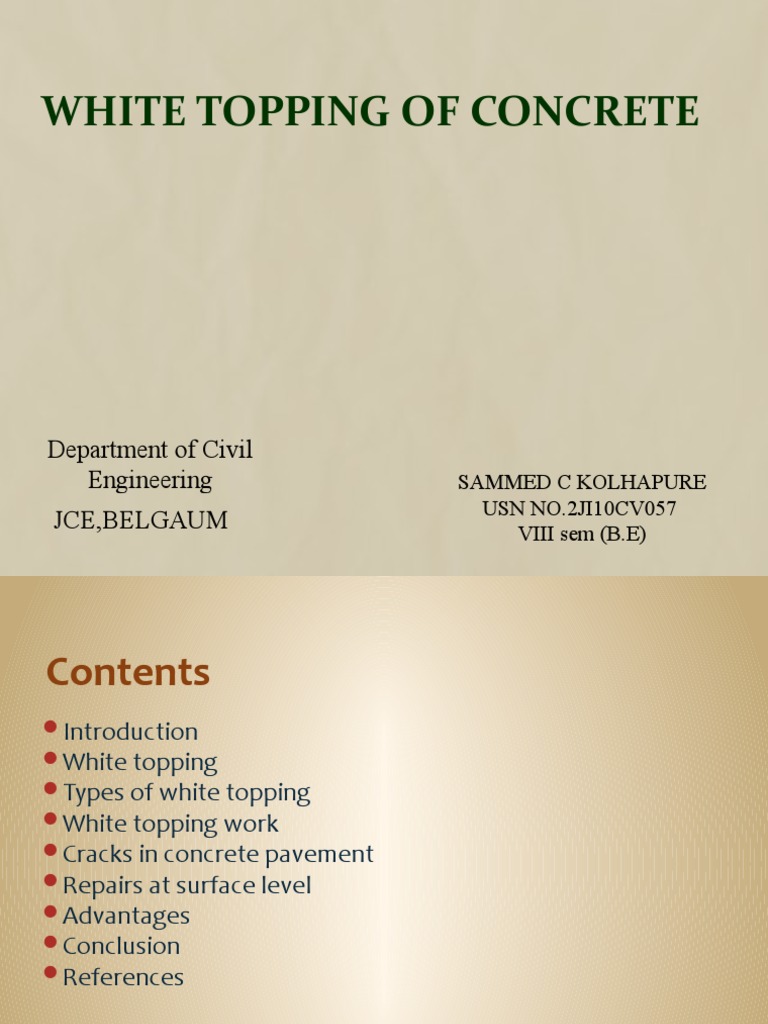 White Topping Concrete Roads | PDF | Road Surface | Asphalt