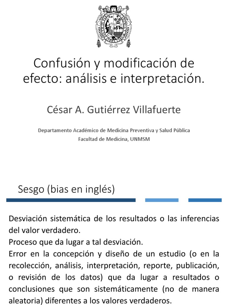 Clase 9 Efecto Confusor y Modificación Del Efecto | PDF | Parcialidad ...