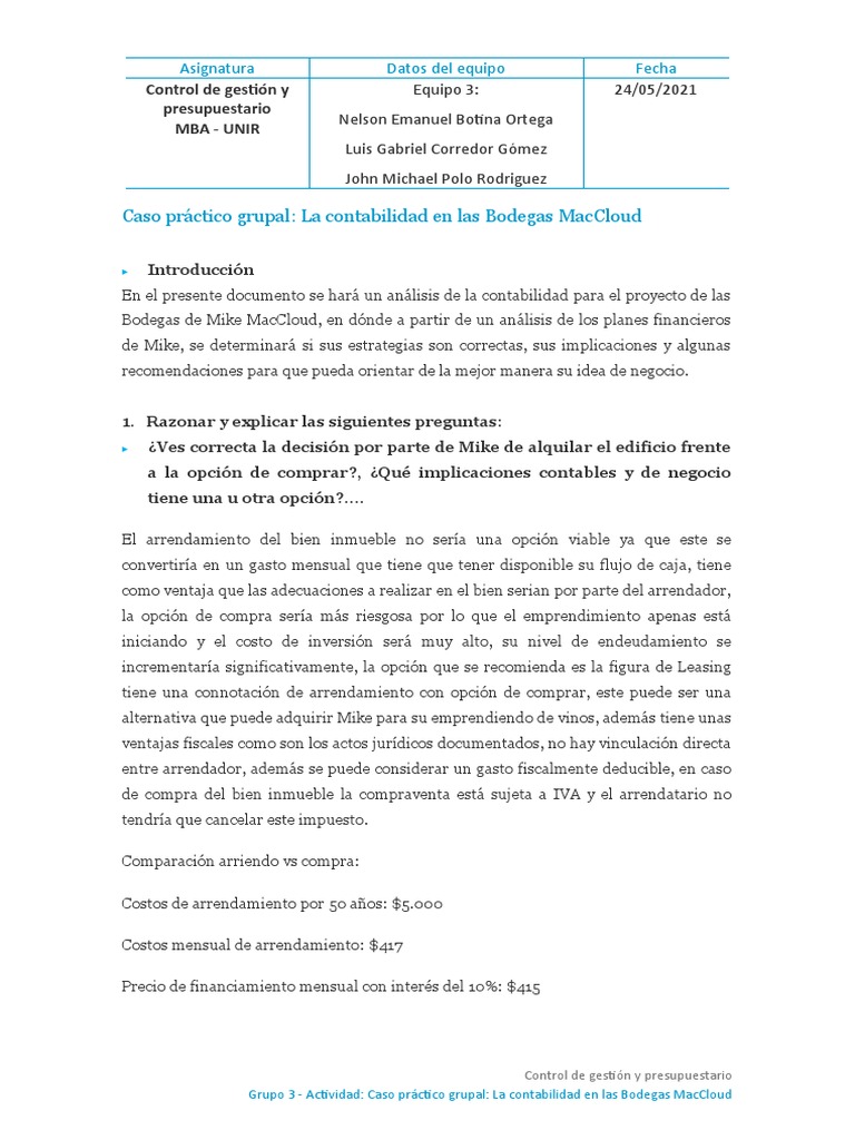 Análisis Contable Bodegas MacCloud | PDF | Contabilidad | Bancos