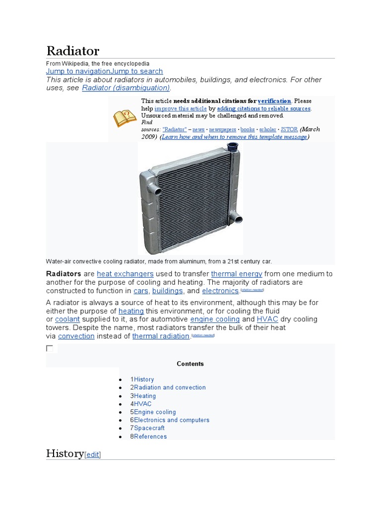 Cross Flow Radiator | PDF | Radiator | Engineering Thermodynamics