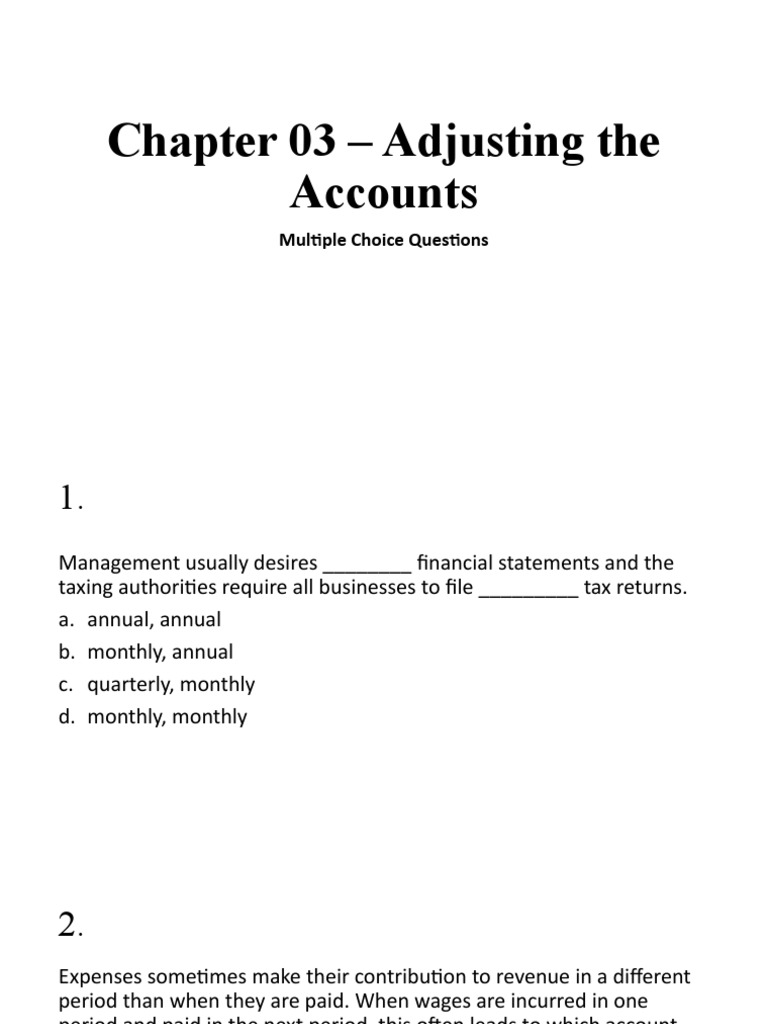 Accounting Adjustments Quiz | PDF | Debits And Credits | Book Value