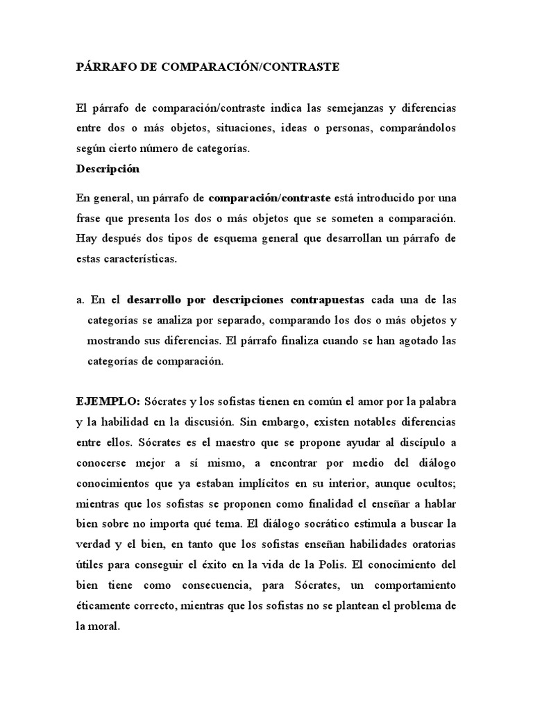 PÁRRAFO DE COMPARACIÓN | PDF | Sócrates | Moralidad