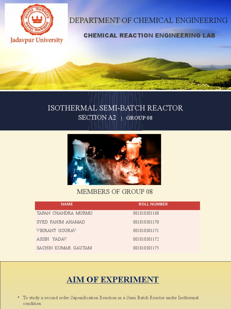 Isothermal Semi-Batch Reactor PPT RJC Sir | PDF | Chemical Reactor ...