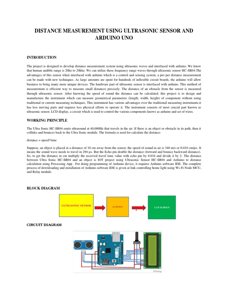 Distance Measurement Using Ultrasonic Sensor and Arduino Uno | Download ...