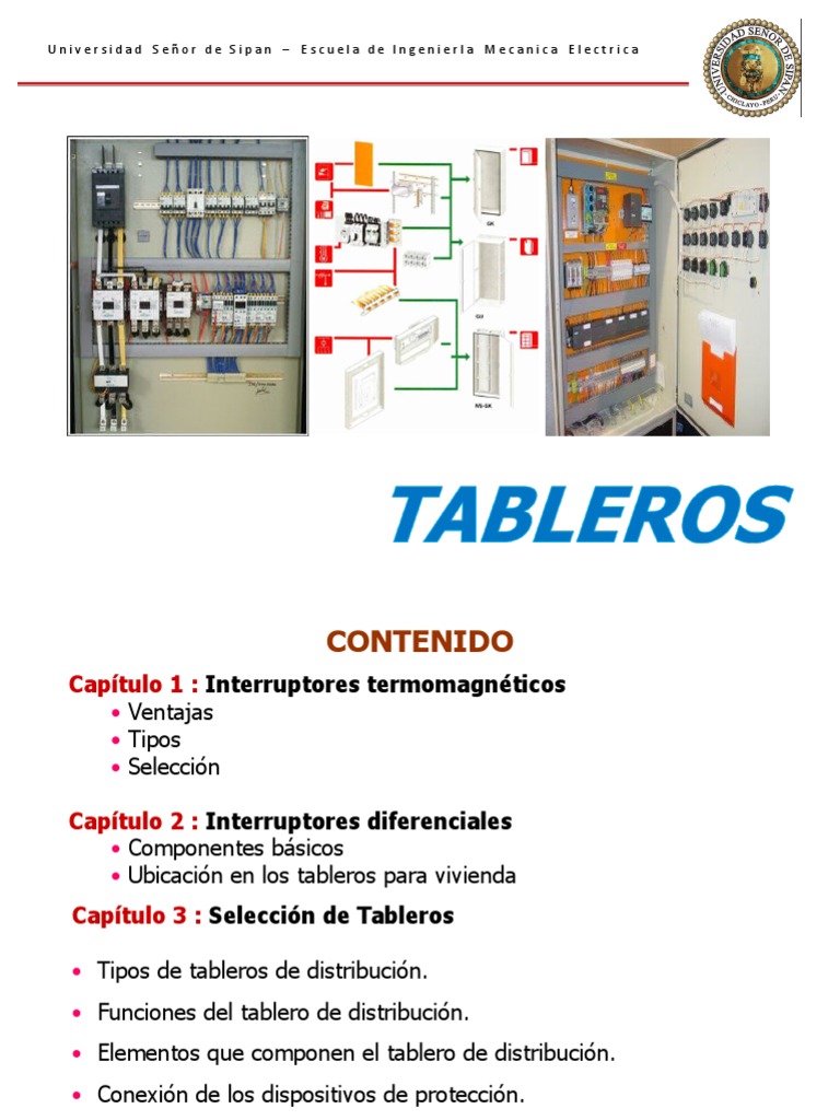 Tipos y Selección de Tableros Eléctricos | PDF | Electromagnetismo ...