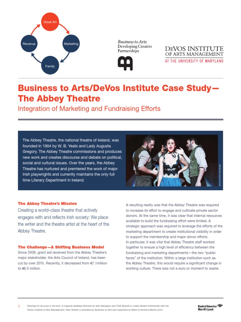 Business To Arts/Devos Institute Case Study - The Abbey Theatre | PDF ...