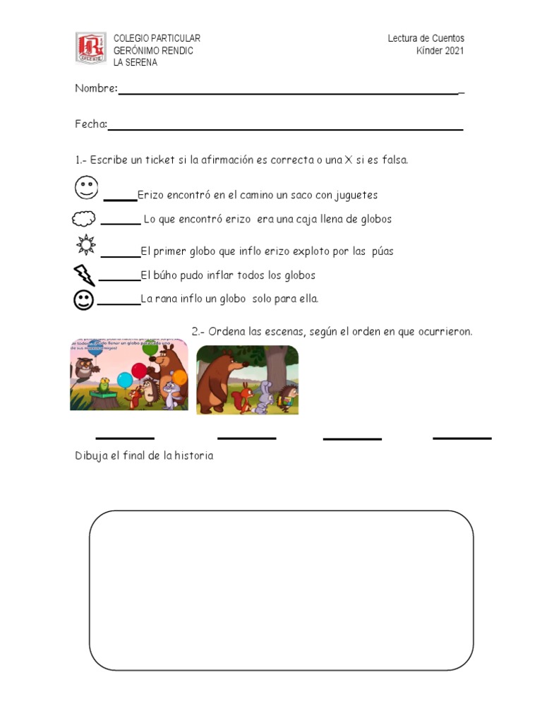 Copia De Guía Lectura El Erizo Y El Globo Pdf