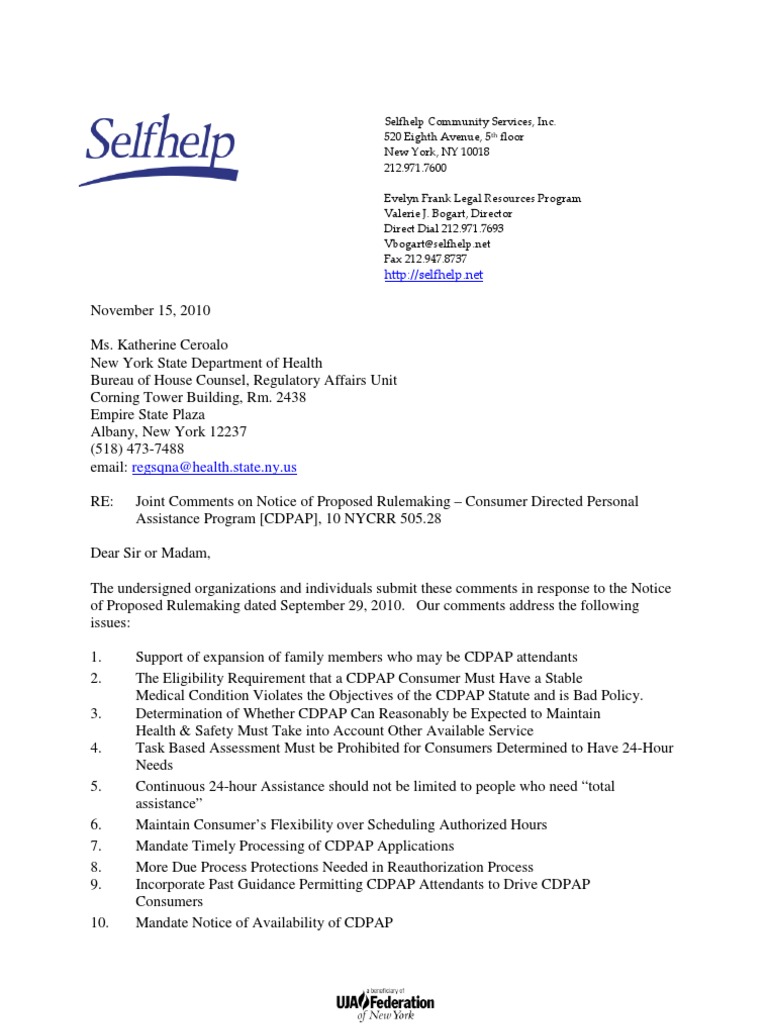 Comment CDPAP FINAL | PDF | Home Care | Medicaid