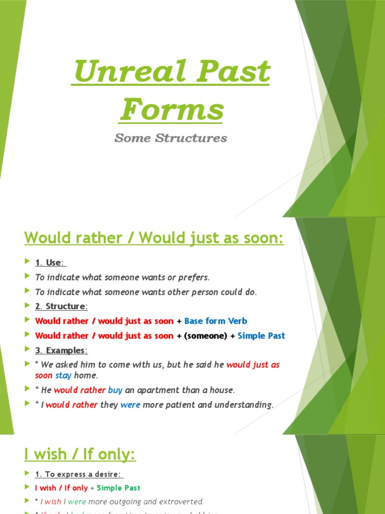 Unreal Past Forms: Some Structures | PDF