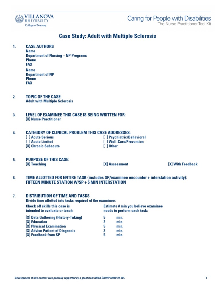 Case Study - Multiple Sclerosis | PDF | Physical Examination | Multiple ...