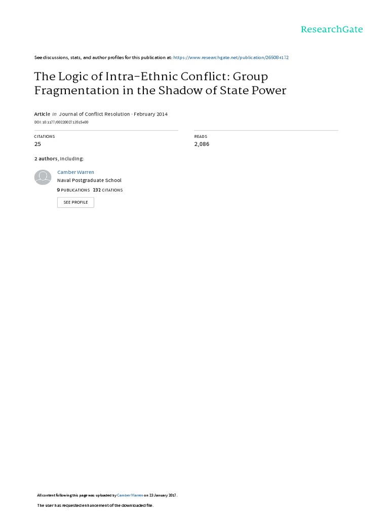 Warren Troy JCR 2015 Intra Ethnic Conflict | PDF | Regression Analysis ...