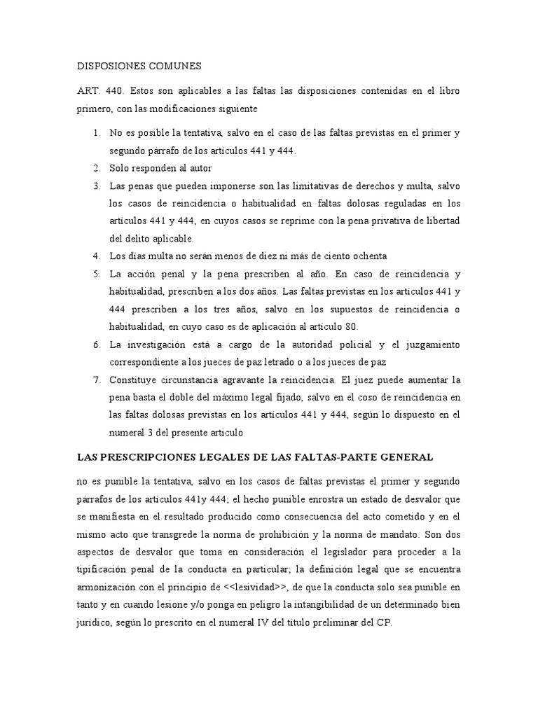 Disposiciones Comunes | PDF | Castigos | Derecho penal