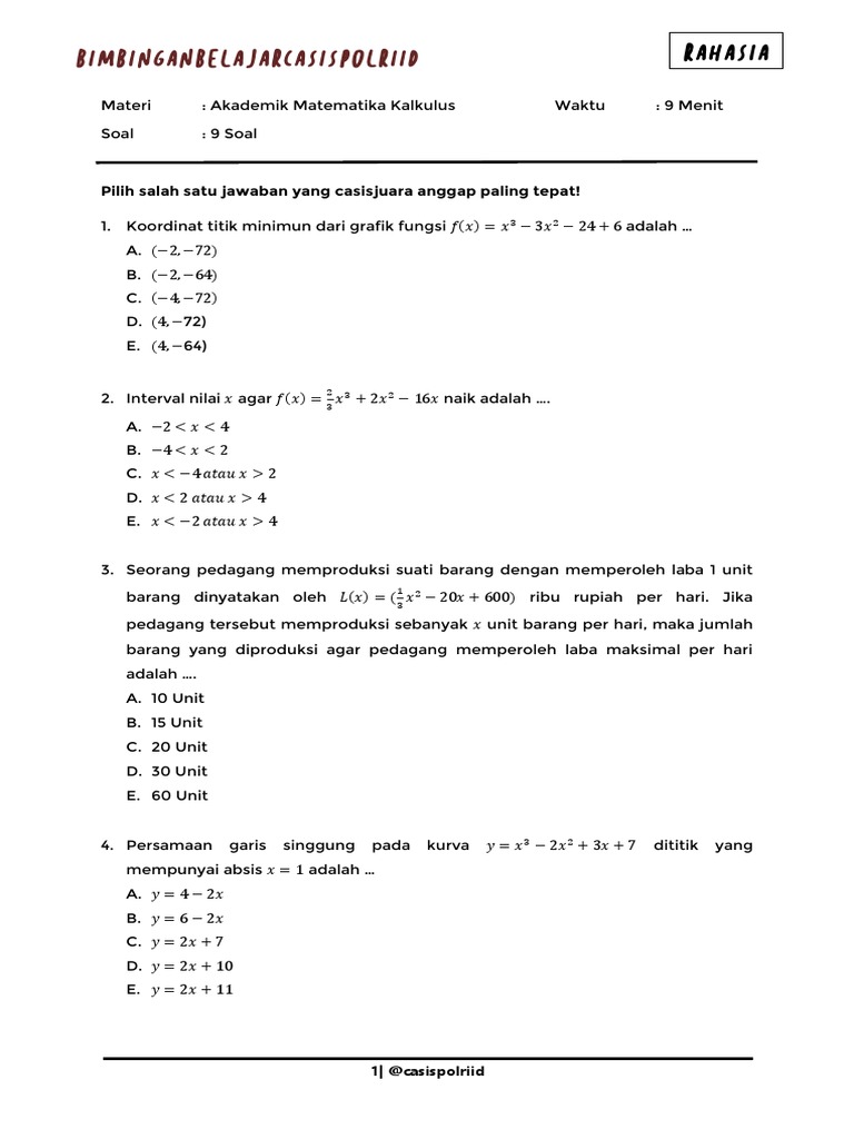 Soal Kalkulus 2 | PDF
