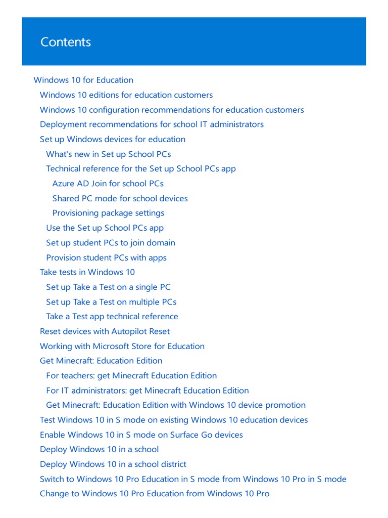 Microsoft For Education | PDF | Windows 10 | Microsoft Windows