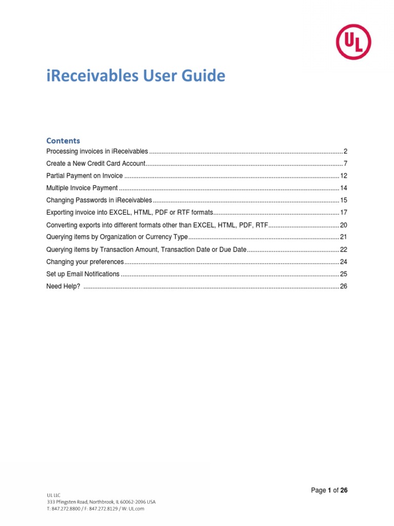 Ireceivables User Guide | PDF | Credit Card | Payments